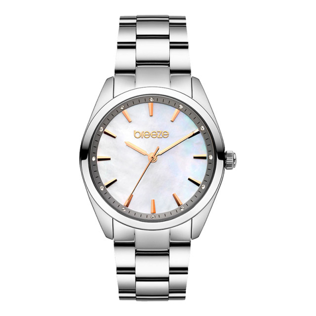 Ženski breeze finesse crystal beli srebrni modni ručni sat sa metalnim kaišem ( 612051.1 )
