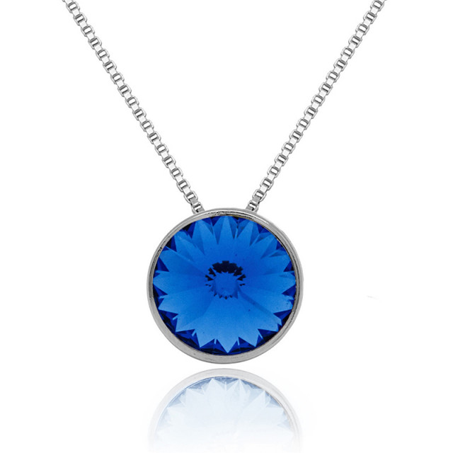 Ženski victoria cruz basic m sapphire lančić sa swarovski plavim kristalom ( a2809-08g )
