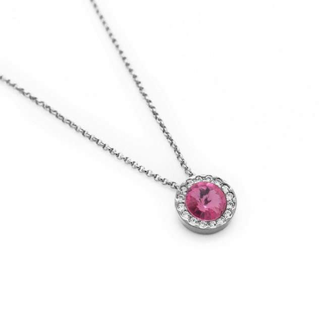 Ženska victoria cruz premium ogrlica sa swarovski roze kristalom ( a2123-02g )