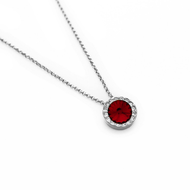 Ženska victoria cruz premium light siam ogrlica sa swarovski crvenim kristalom ( a2123-11g )