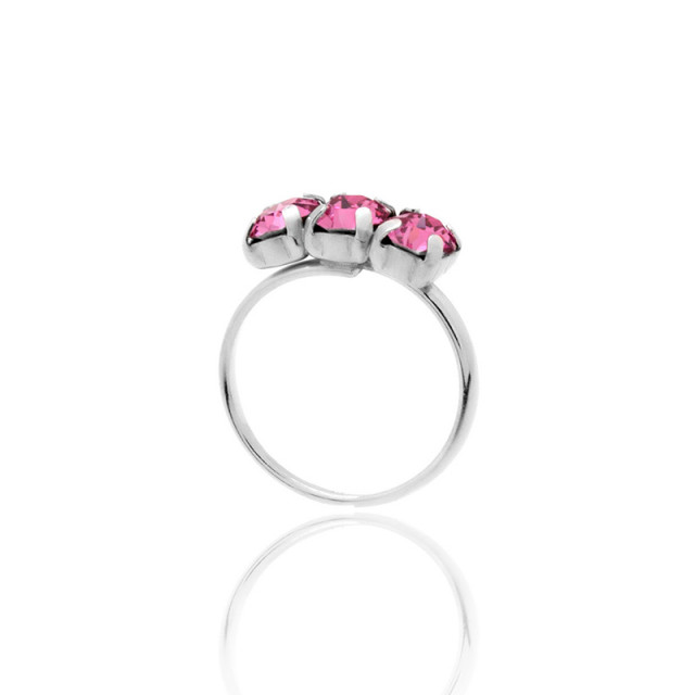 Ženski victoria cruz celine tree minis rose prsten sa swarovski roze kristalom ( a3246-04a )