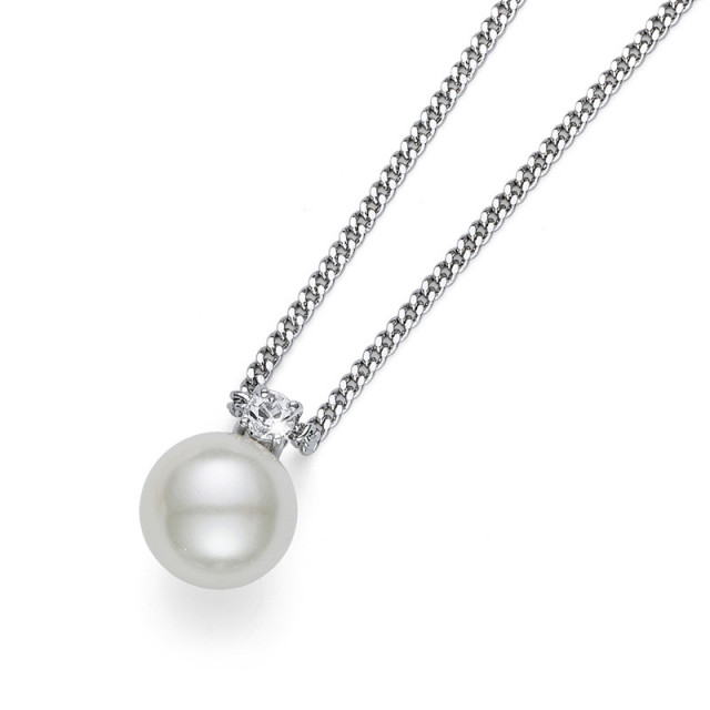 Ženski oliver weber just crystal lančić sa belim swarowski perla priveskom ( 11685r )