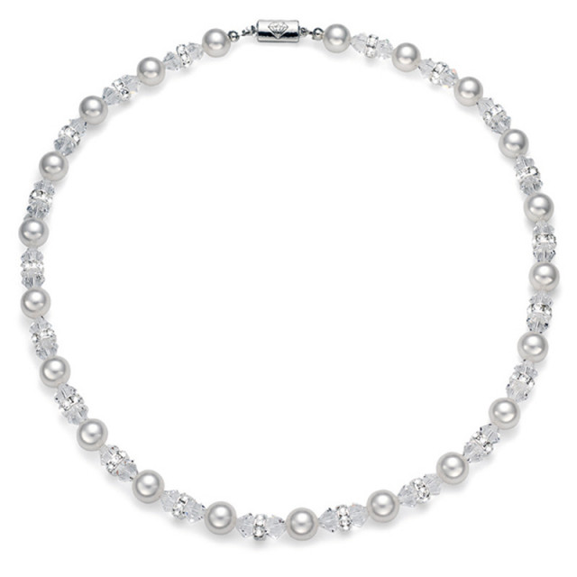 Ženska oliver weber pearl white ogrlica sa belim swarovski perlama ( 11010 )