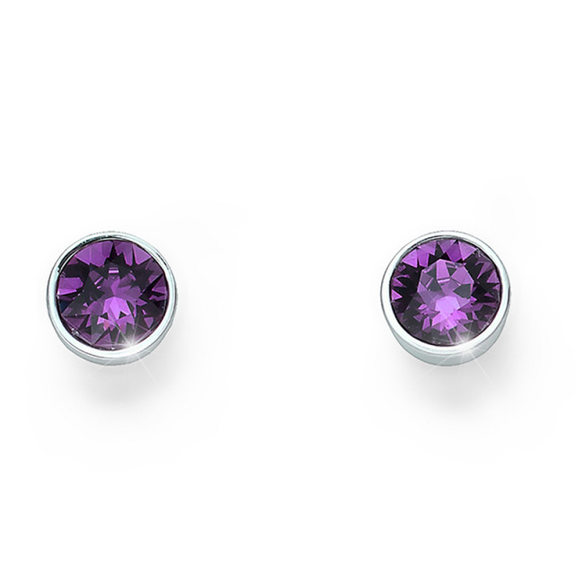 Ženske oliver weber uno amethyst mindjuše sa swarovski ljubičastim kristalom ( 22623.204 )