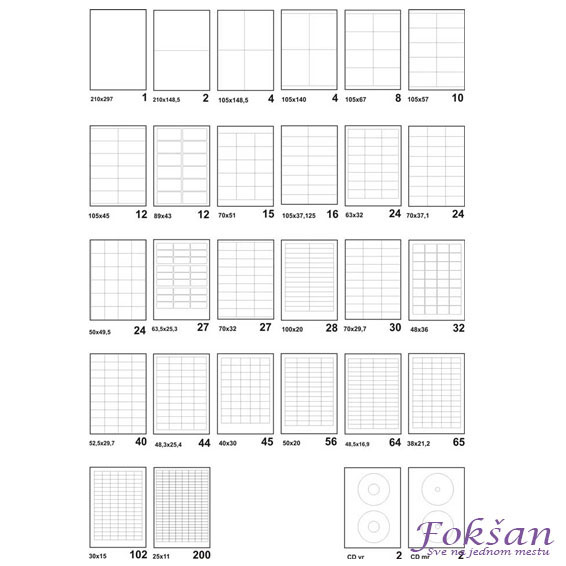 Nalepnica 105x140mm format A4/4