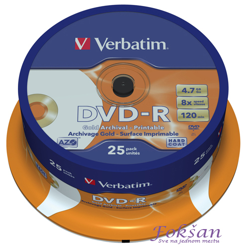 DVD – R verbatim na štapu 25/1