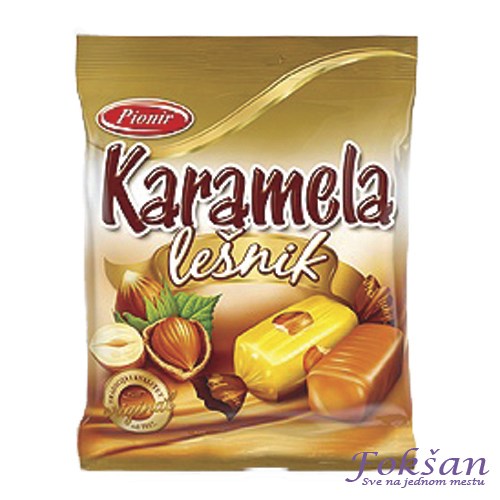 Bombone lešnik karamela 100g Pionir