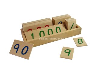 Montesori drvene numeričke pločice 1-3000 manje sa kutijom