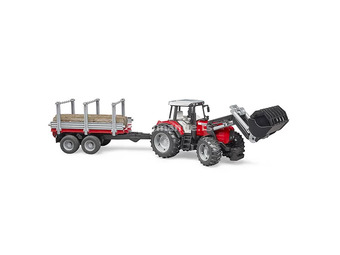 Traktor MF sa prikolicom i drvima 020460