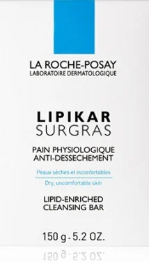 La Roche-Posay LIPIKAR SURGRAS Tvrdi sindet (sapun) obogaćen lipidima za svakodnevno pranje osetljive suve kože praćene osećajem neprijatnosti, pogodno za decu i odrasle, 150 g