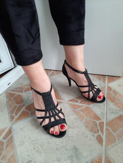 Tamaris crne svecane sandale