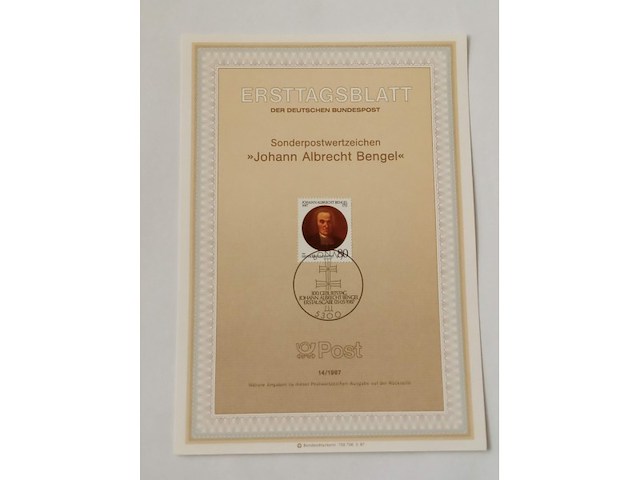 ETB Nemačka  - Johann Albrecht Bengel - 1987.g