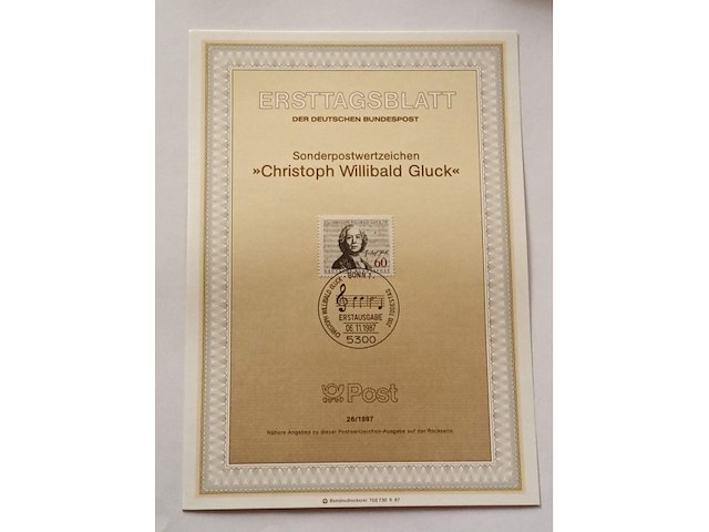 ETB Nemačka  - Cristoph Willibald Gluck - 1987.g