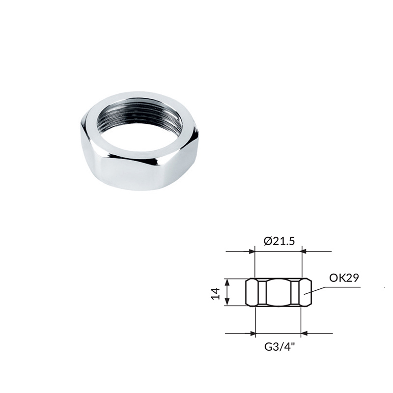 Navrtka 3/4″ za baterije, polirana i hromirana