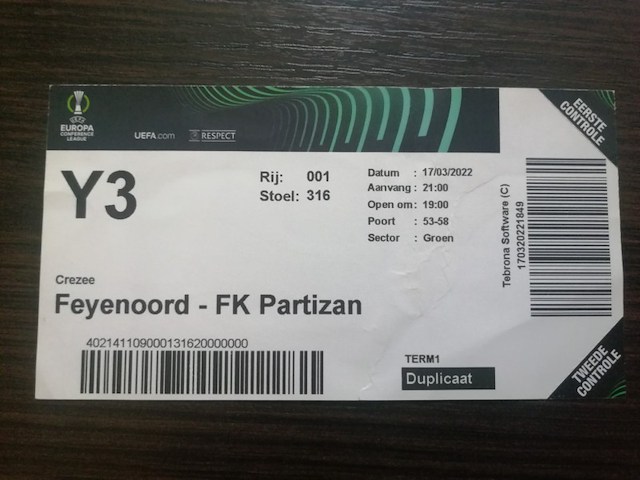 Feyenoord-Partizan 17.3.2022