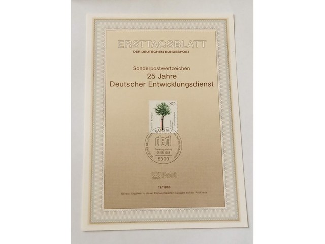 ETB Nemačka  - Nemačka Razvojna Služba - 1988.g