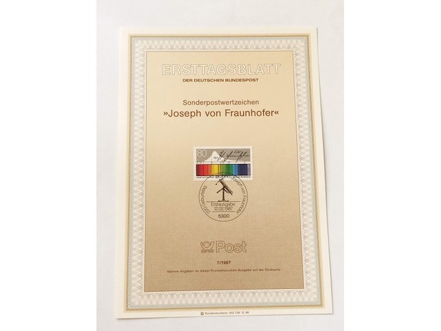 ETB Nemačka  - Joseph Von Fraunhofer - 1987.g