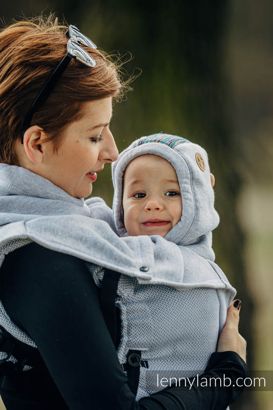 LennyLamb kapa i šal za bebu i nositelja – siva