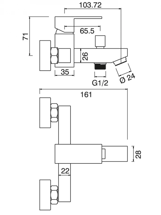 Baterija za kadu Minotti QUADRO 1111