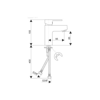 Baterija za lavabo Rosan Quadro JQ30101