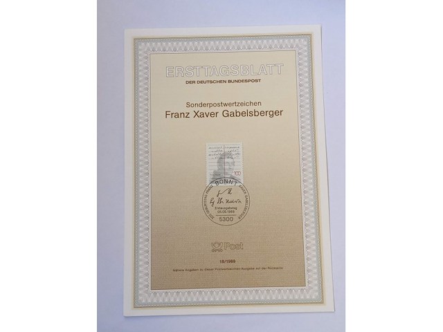 ETB Nemačka  - Franz Xaver Gabelsberger - 1988.g