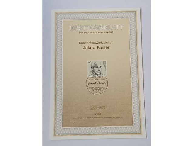 ETB Nemačka  - Jakob Kaiser - 1988.g