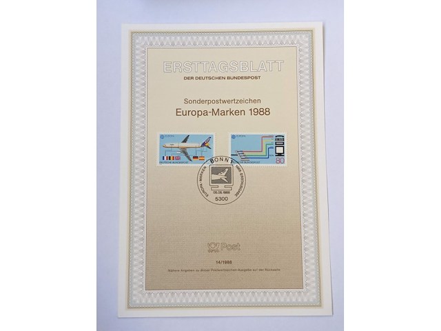 ETB Nemačka  - EUROPA - Avion - 1988.g