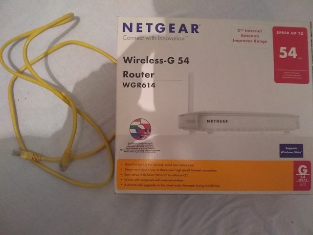 Wireless ruter Netgear G54 + adapter 12v + mrezni kabl