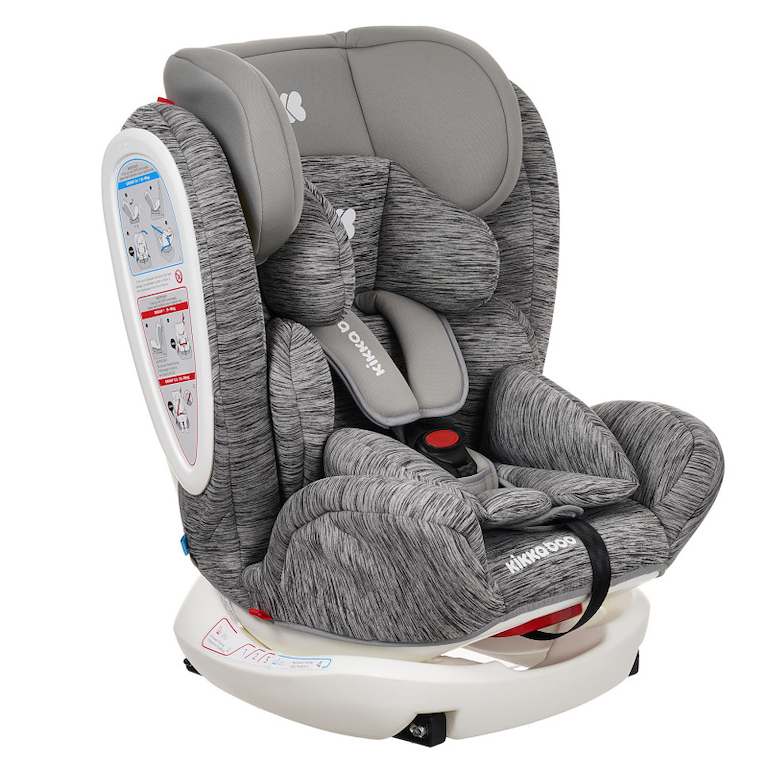 Kikka Boo Autosedište za decu 0-36 kg 4 Fix Double Isofix Grey KKB70015