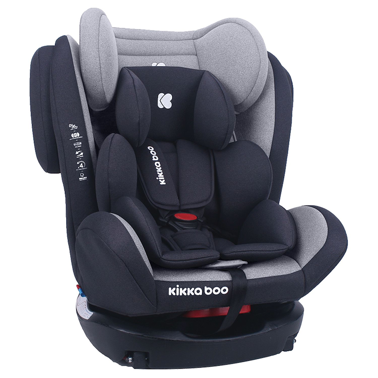 Kikka Boo Autosedište za decu 0-36 kg 4 Fix Double Isofix Light Grey KKB70062