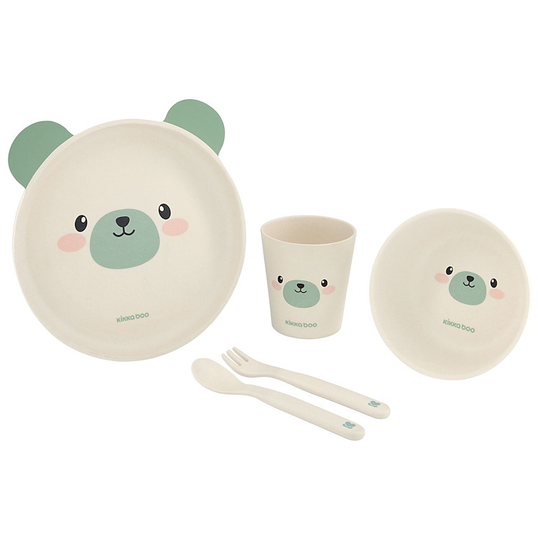 Kikka Boo Set bebi posuđa od bambusa Bear Mint KKB90071