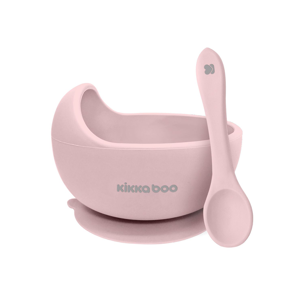 Kikka Boo Silikonska bebi činija sa kašičicom Yummy Pink KKB40114