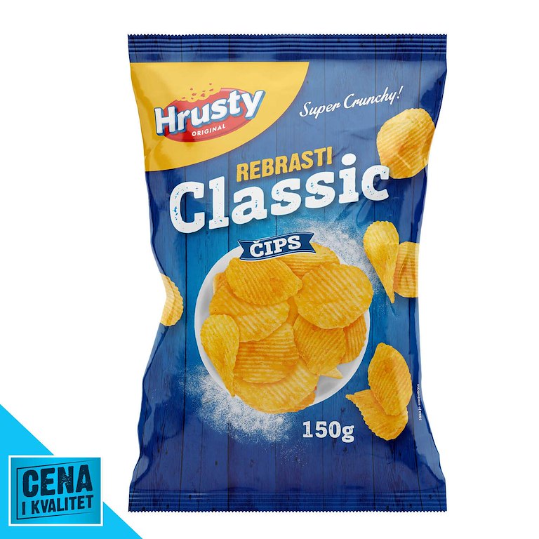 Hrusty čips rebrasti 150g hrusty