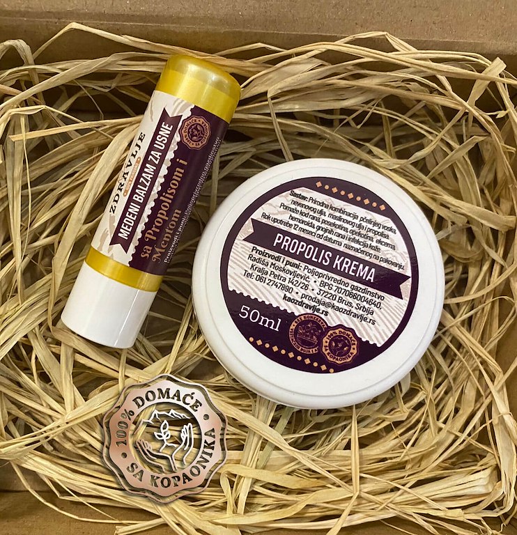 Propolis paket, labelo i krema za dame