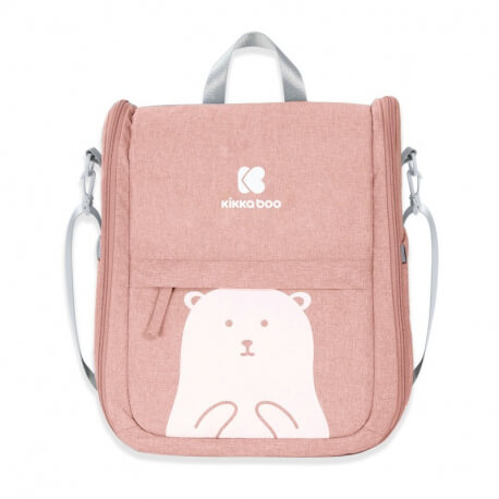 Torba za mame sa putnim krevetićem Bear 2u1 Kikka Boo – roze, kkb50044