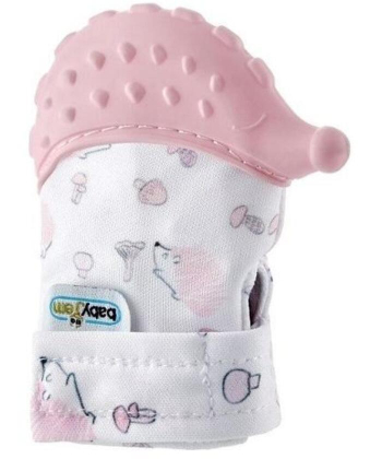 Babyjem glodalica za bebe rukavica hedgehog - pink