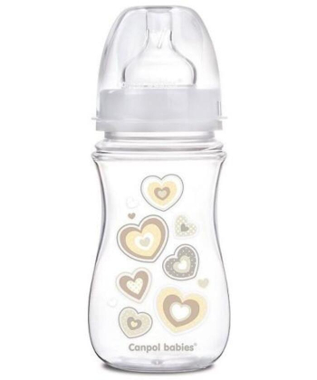 Canpol Babies flašica široki vrat antikolik 35/217 easy start - newborn baby 240 ml beige