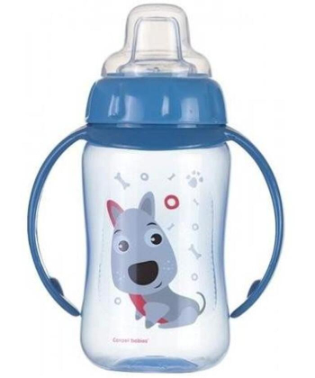 Canpol Babies flašica/šolja za decu sa kljunom i ručkama 56/512 "happy animals - training" 320 ml - dog