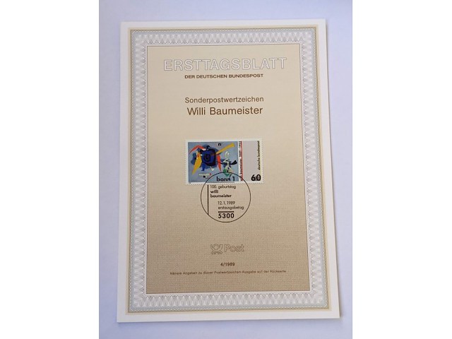 ETB Nemačka  - Willi Baumeister - 1989.g