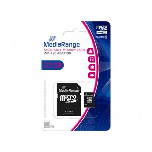 MEDIARANGE Mem. kartica microsdhc 32gb mediarange + sd adapter c10 mr959