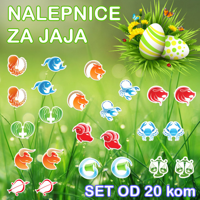 HOROSKOP SET NALEPNICA ZA JAJA - 20KOM