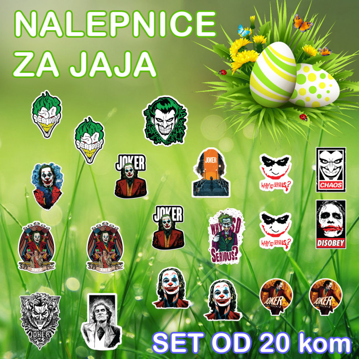 JOKER SET NALEPNICA ZA JAJA - 20KOM