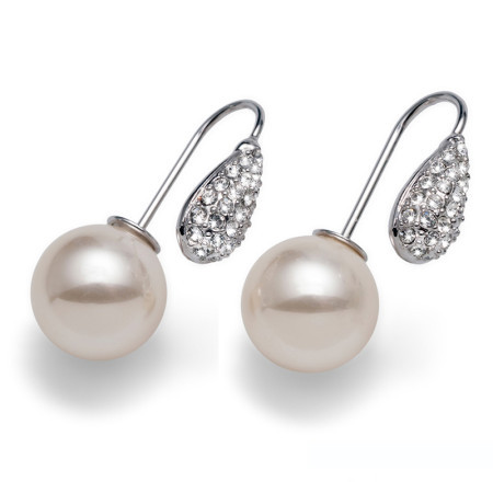 Ženske oliver weber dual crystal mindjuše sa belim swarovski perlama ( 22417r )