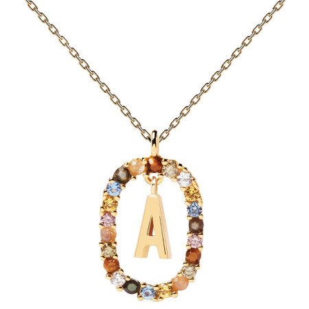 Ženska pd paola letter a zlatna ogrlica sa pozlatom 18k ( co01-260-u )