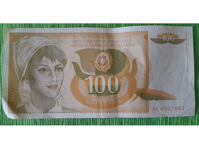 100 dinara 1989.