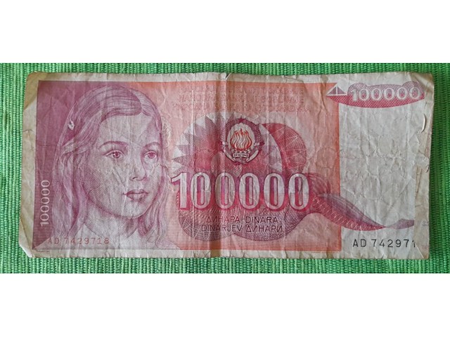 100.000 dinara 1989.