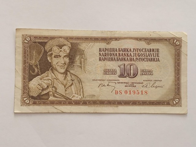 10 Dinara 1968.g - SFRJ - Šestocifrena - Barok -