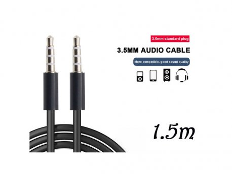 X WAVE Audio kabl 3.5mm stereo (muški) na 3.5mm stereo (muški) AUX/1.5m dužina kabla/crni