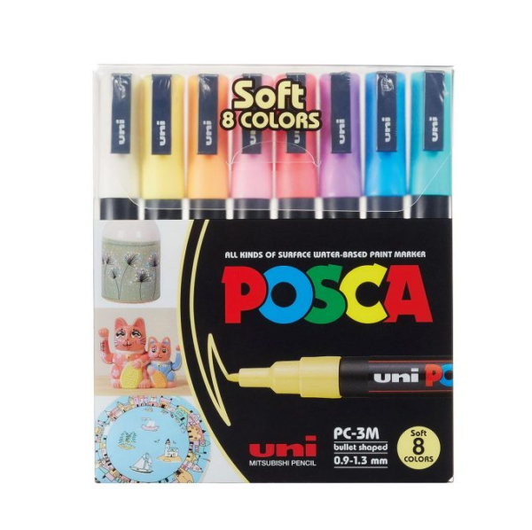 Uni POSCA Marker PC-3M Set Pastel 1/8