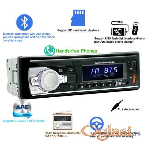 Auto radio Bluetooth, USB , AUX , Micro SD + Daljinski